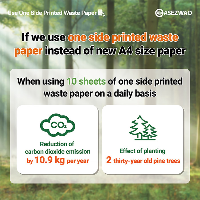 ASEZ WAO “Use One Side Printed Waste Paper” Challenge - ASEZ WAO